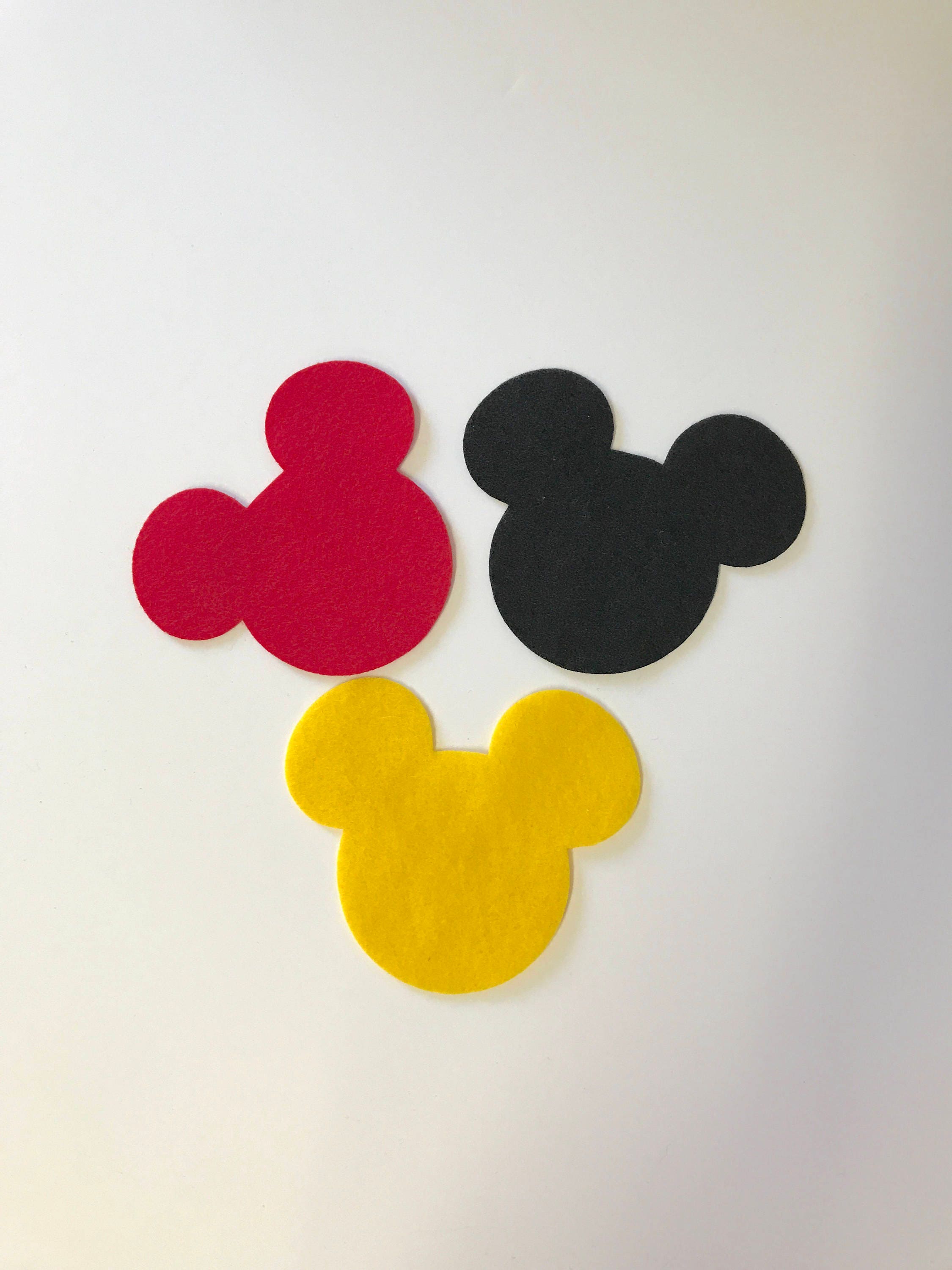 12 Large Felt Mickey Mouse 4.5 inch by 3.8 inch Craft | Etsy