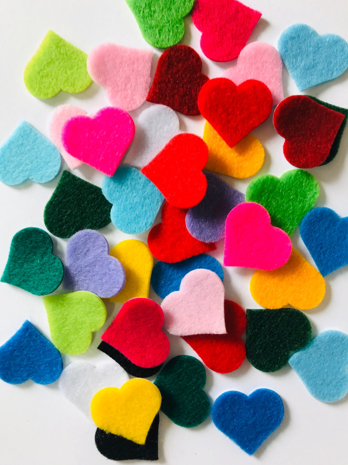 100 Adhesive Felt Hearts 1/2 Felt Heart Stickers Mini - Etsy