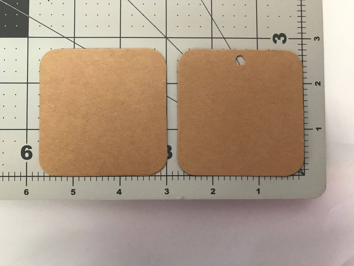 50 Die Cut Square Tags, 2.75" X 2.75" Rounded Square Tags, Choose Your ...