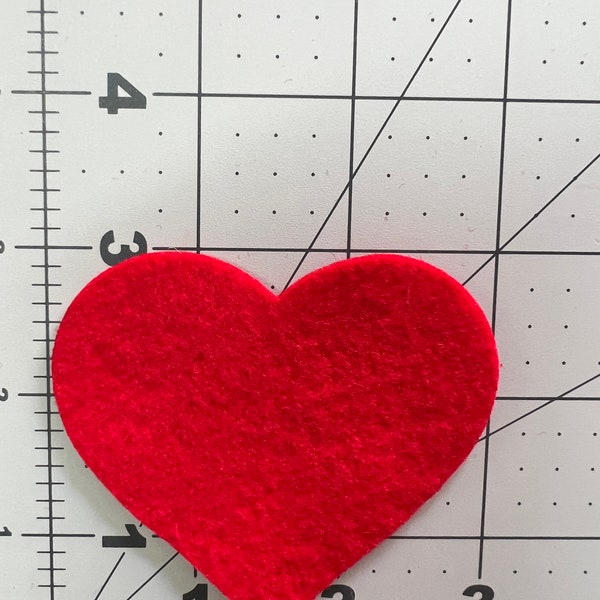 Red Felt Hearts - Etsy