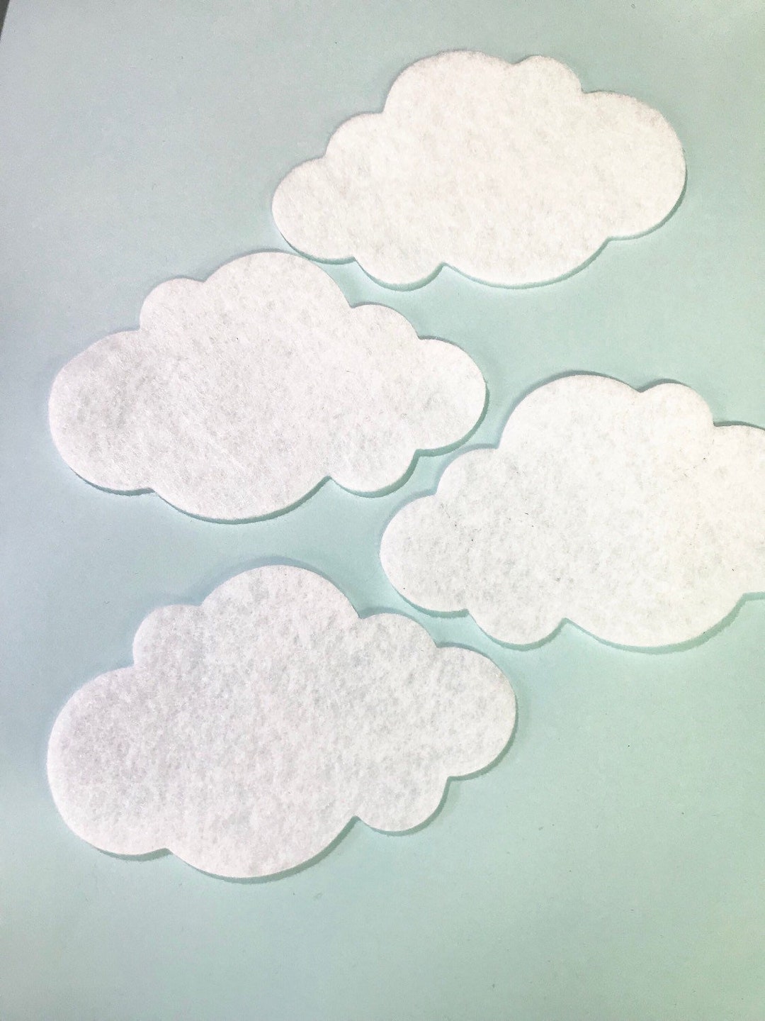 12 Die Cut Felt Clouds, White Clouds, Craft Supplies, Kids Room Wall ...