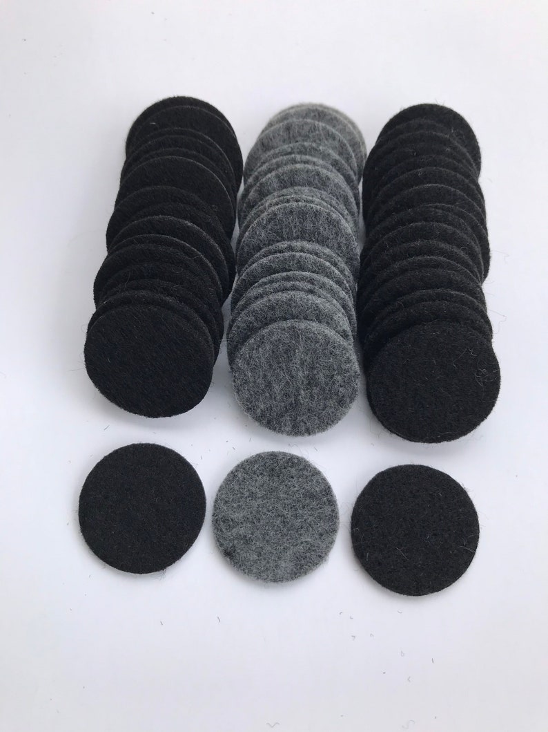 100 Pieces 2mm Thick Felt Circlespremium Felt Black and Gray - Etsy