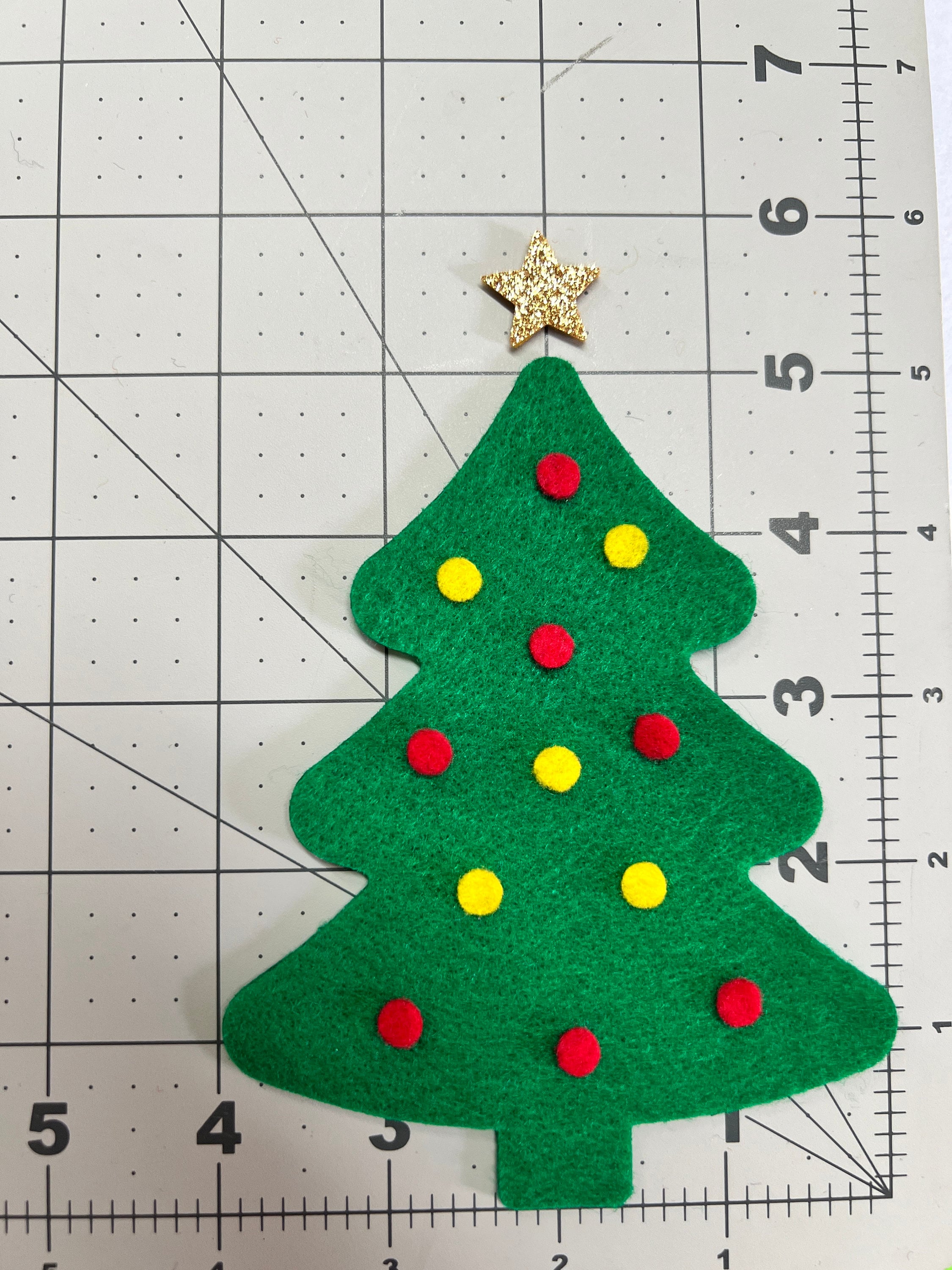 Large Felt Trees in Pirate Green With Gold Star and 12 - Mini Felt Dots ...