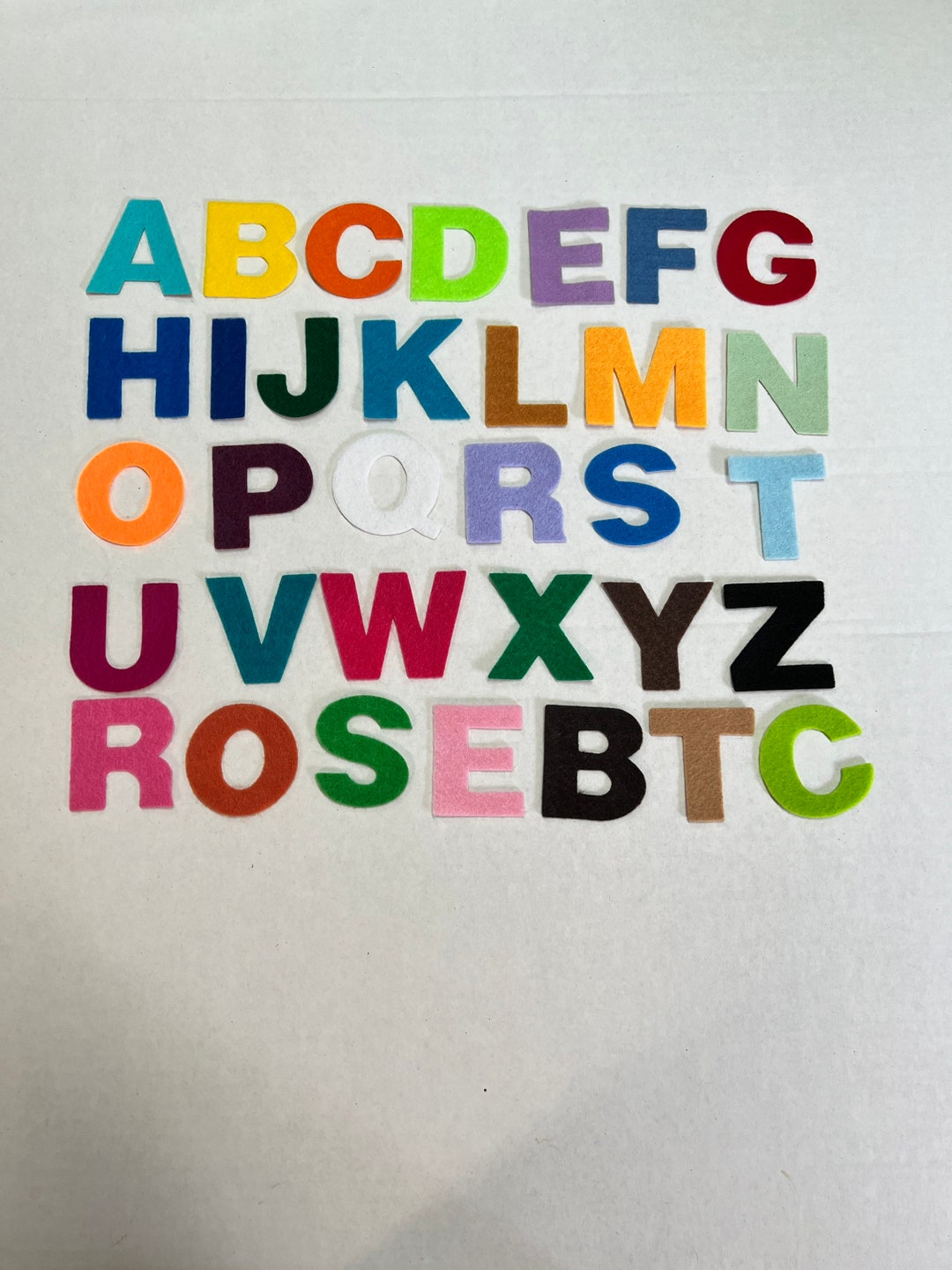 2 Inch Letters, Peel and Stick, Self Adhesive Felt Alphabet or Numbers 0-9 Felt Letter Stickers ...