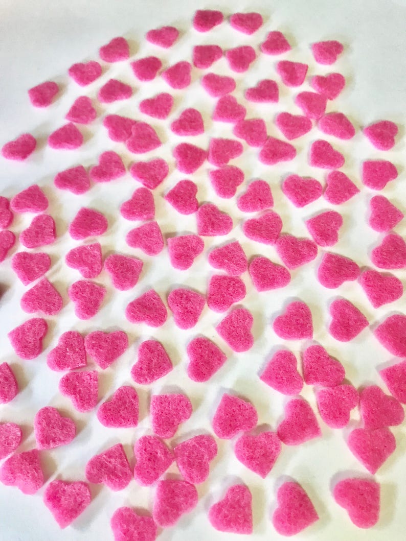 Mini Red Hearts 1/2 Die Cut Felt Hearts Felt Heart | Etsy