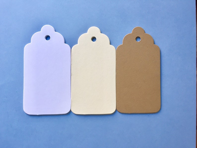 50 Extra Large Scalloped Tags 4.5 Inches X 2.25 Inches Tags | Etsy