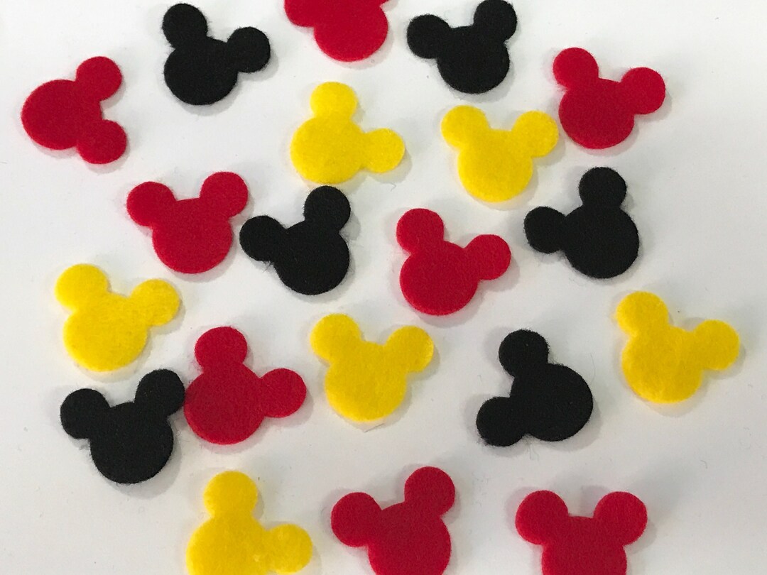 50 Pieces Mini Felt Mickey Ears, 1" Minnie Heads, Red Yellow Black ...