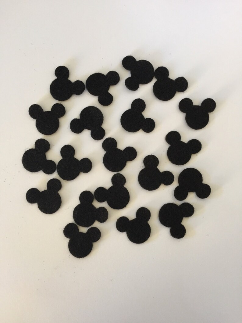 50 Die Cut Felt Mickey Ears, 1" Minnie Heads, Craft Supply, - Etsy
