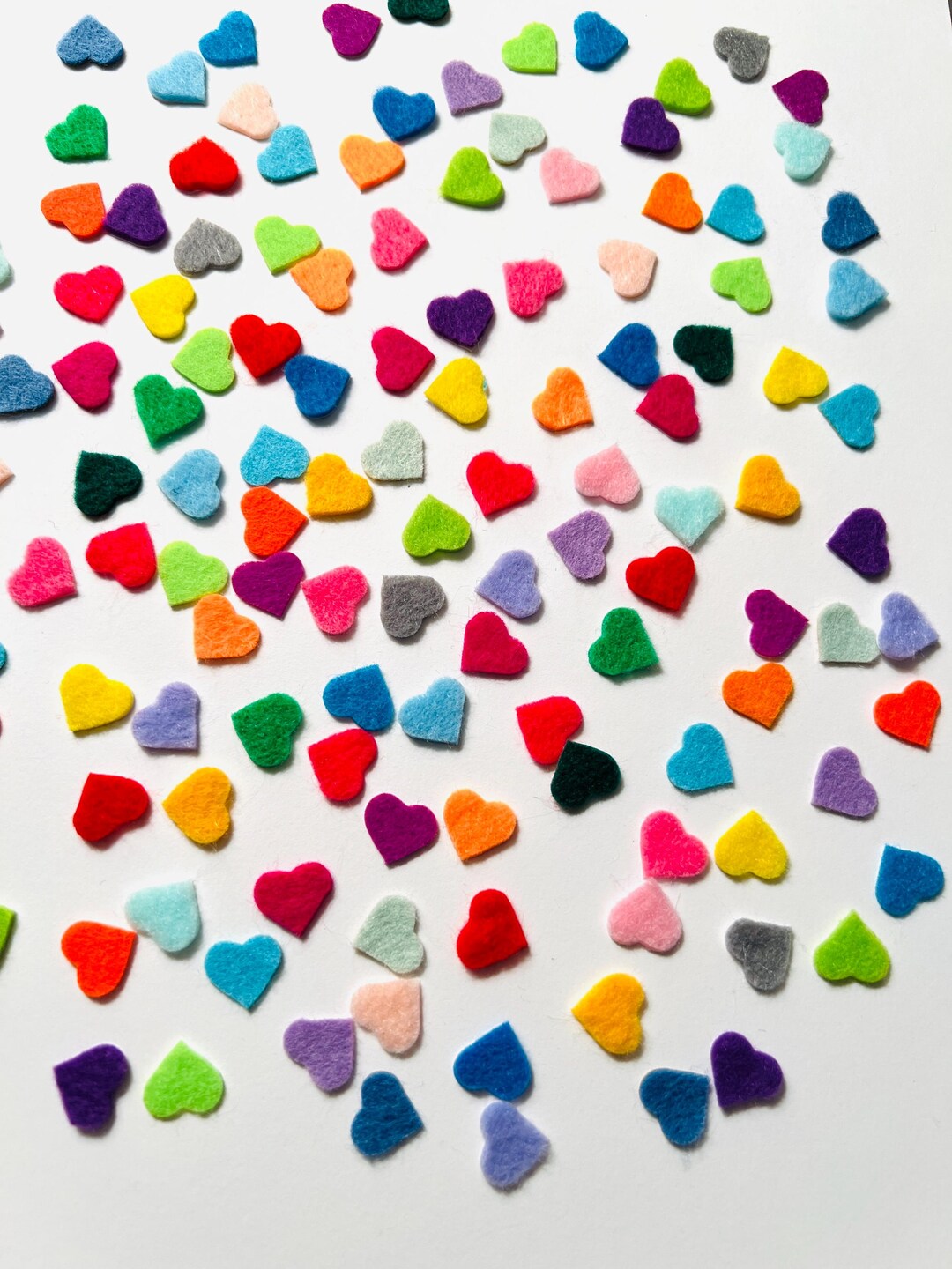 100 Adhesive Felt Hearts, 1/2" Felt Heart Stickers, Mini Hearts, Tiny ...