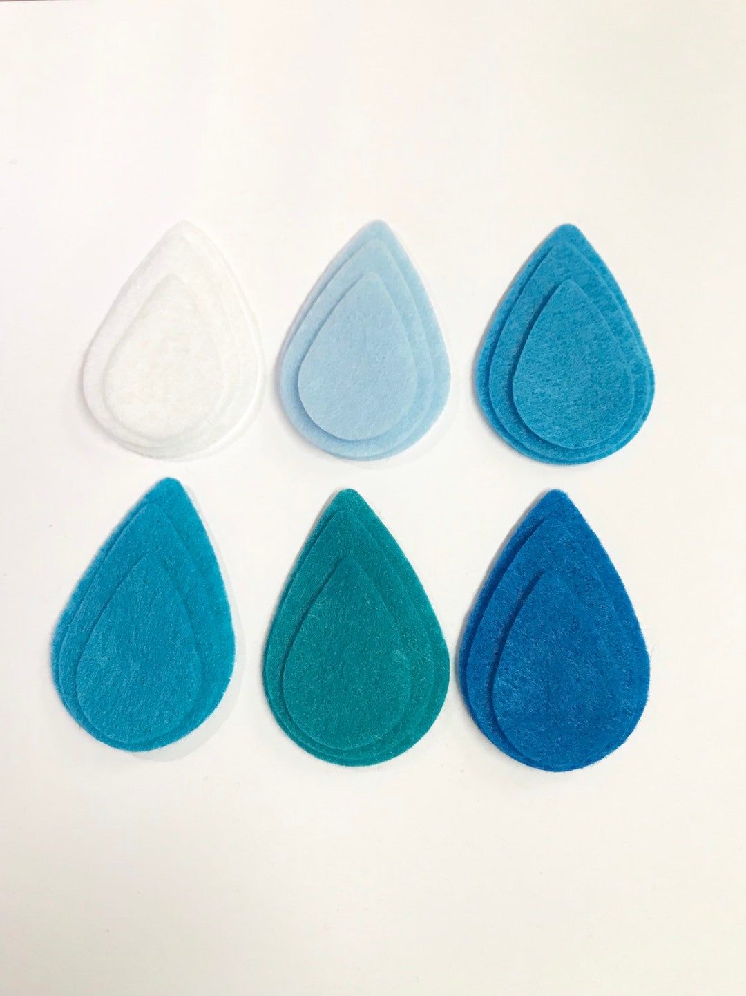 Felt Rain Drops, Tear Drops, Felt Leaves, 3 Size From 1.5", 2", 2.25 ...
