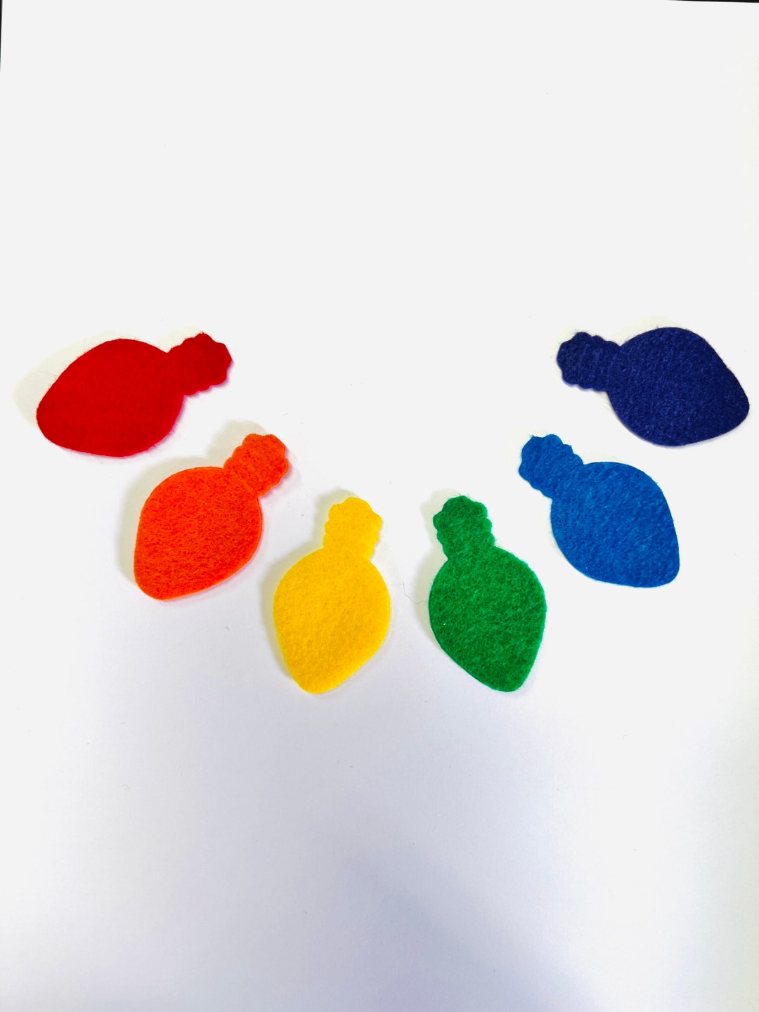 Iron on Felt Lights, 2" Felt Lights, Christmas Light Bulbs, Holiday ...