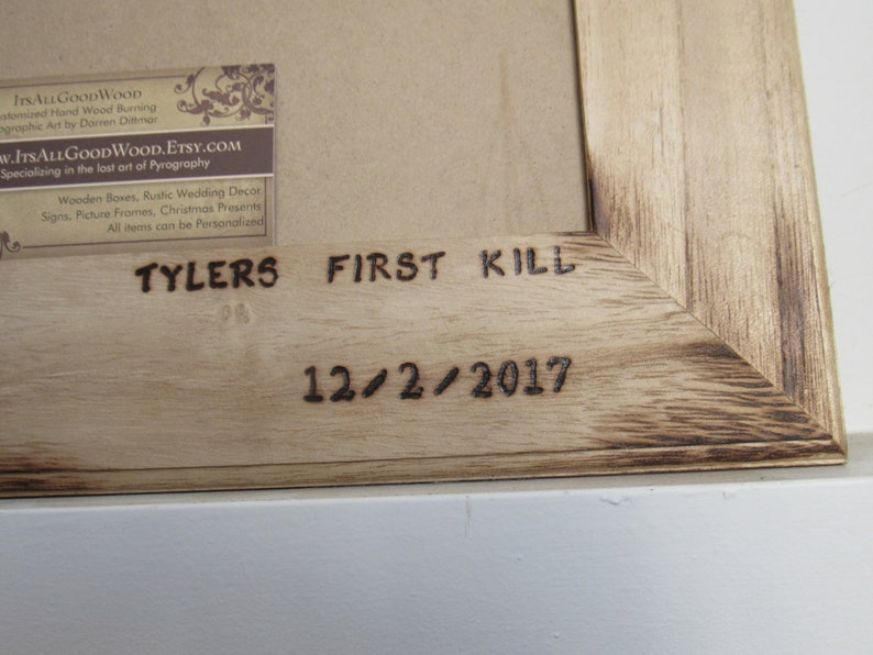 Hunting Frame First Kill Frame Deer Antlers and Prints With Name of ...