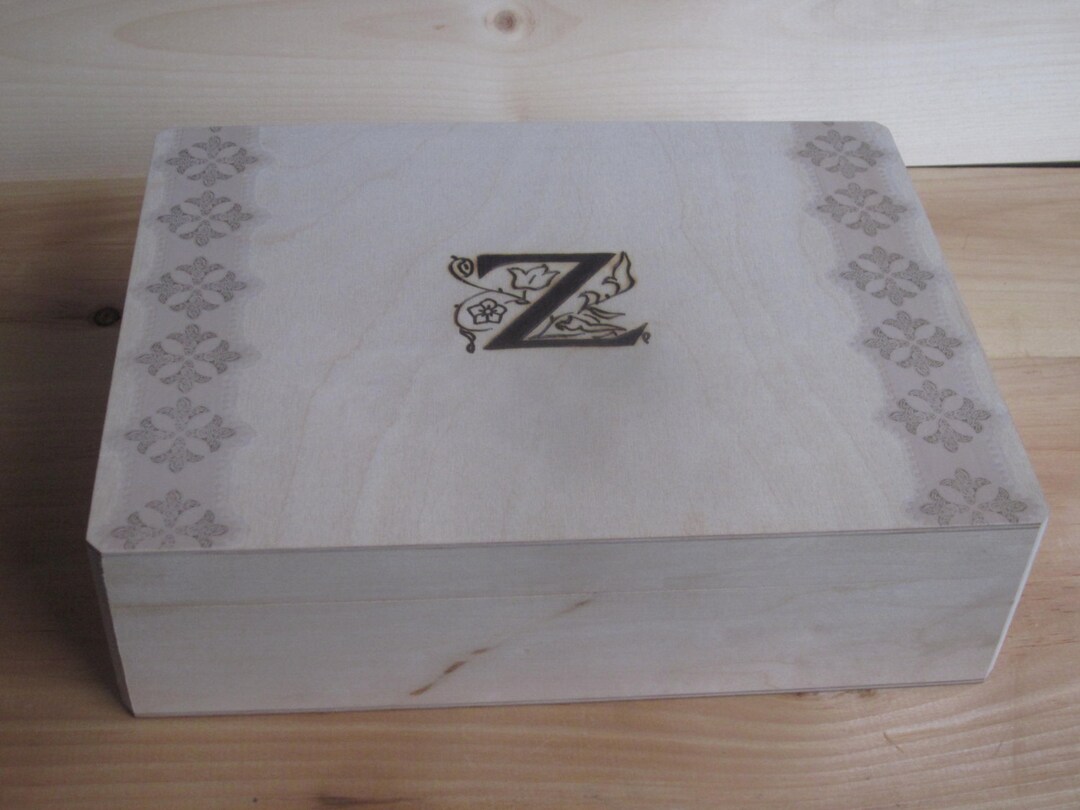 Fancy Letter Box Monogram Large Briefcase Sized Box 12 X 9 X 3 ...