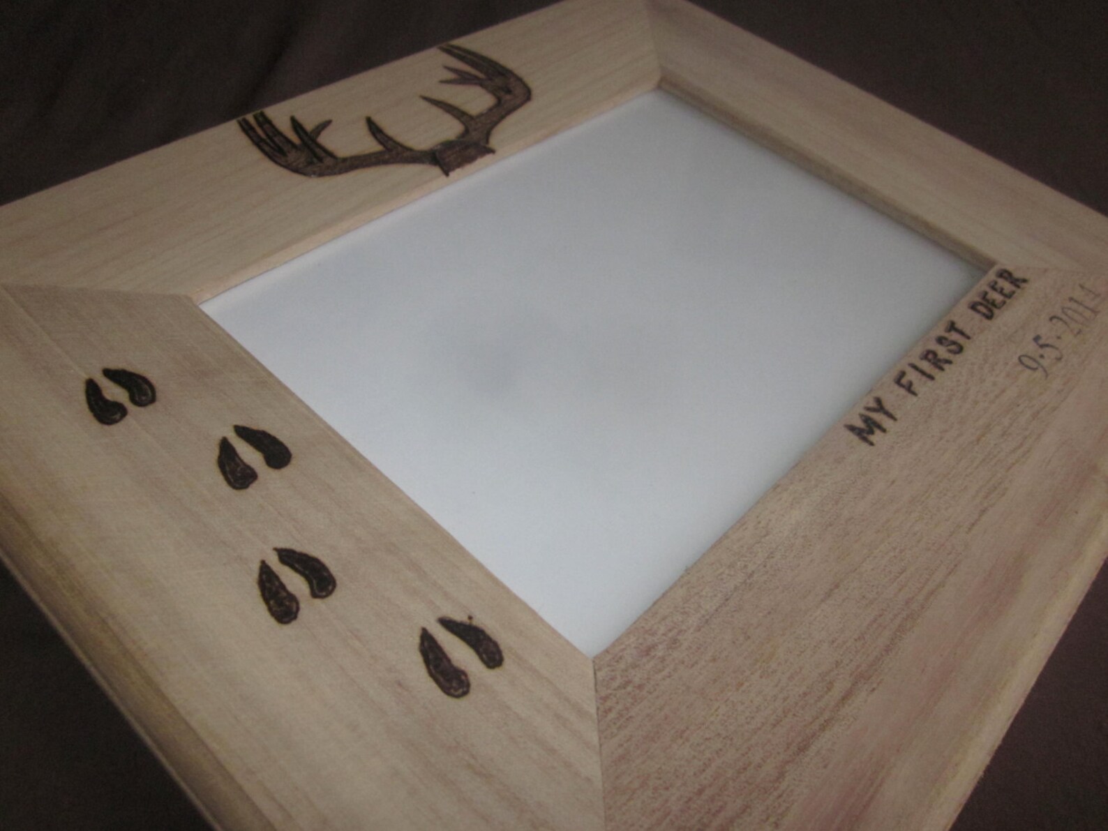 My First Deer / Buck With Date Wooden Wood Burned 5 X - Etsy