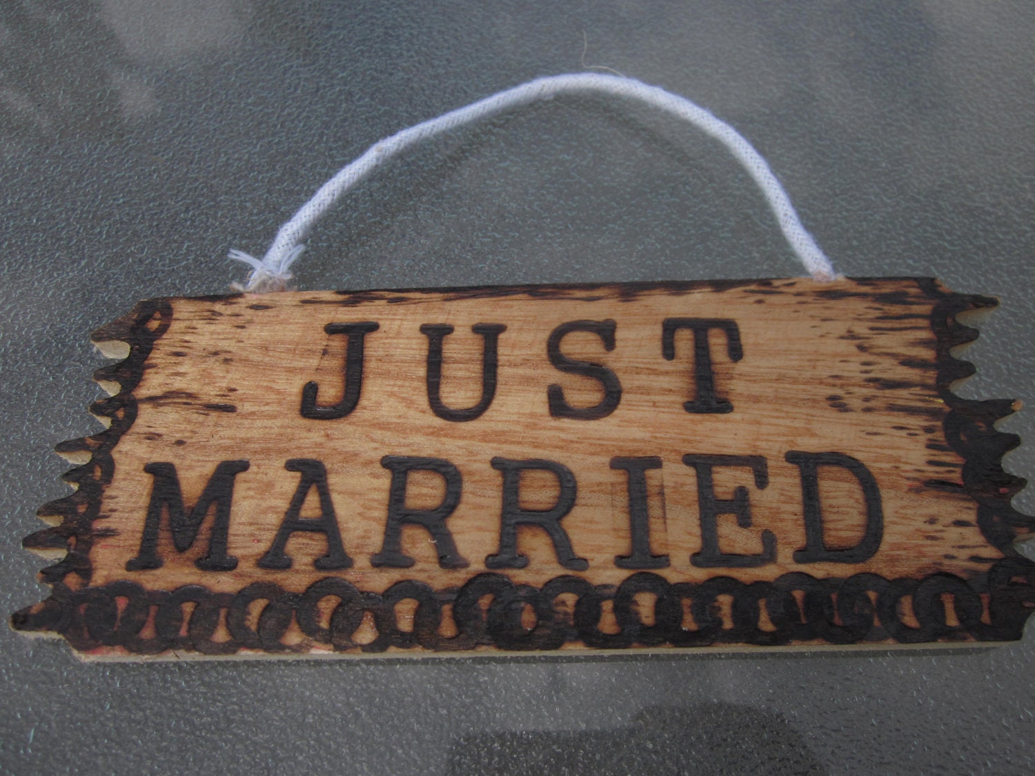 Personalized Just Married Sign. Rustic Wood Burned Small Wooden Sign ...