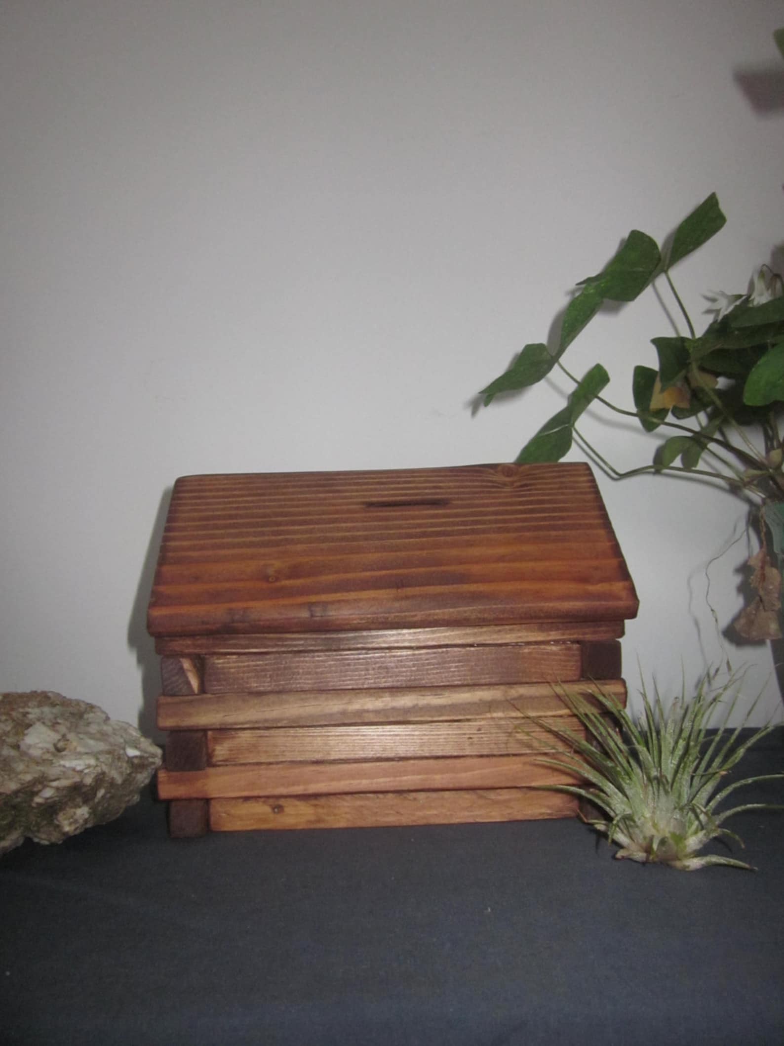 Handmade Wooden Log Cabin Bank - Etsy