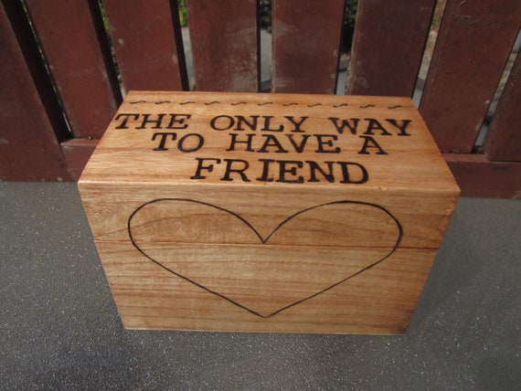 Personalized Quote Friendship Box. Woodburned Wooden Box. | Etsy