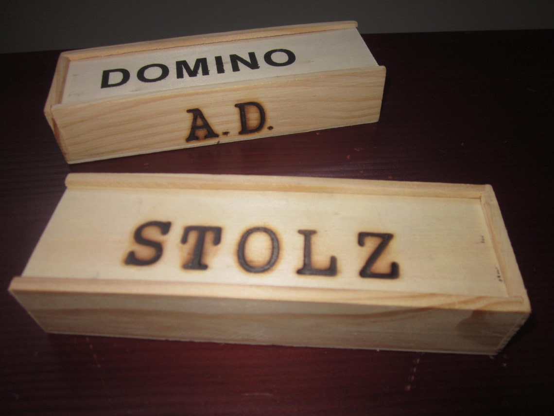 Personalized Domino Wooden Box With Dominos Custom Made | Etsy