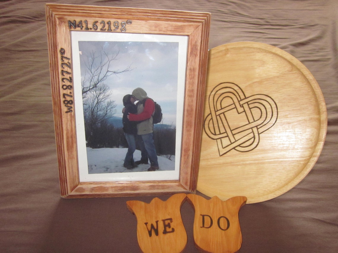 Longitude and Latitude Coordinate Picture Frame 4 X 6" Wooden Picture ...