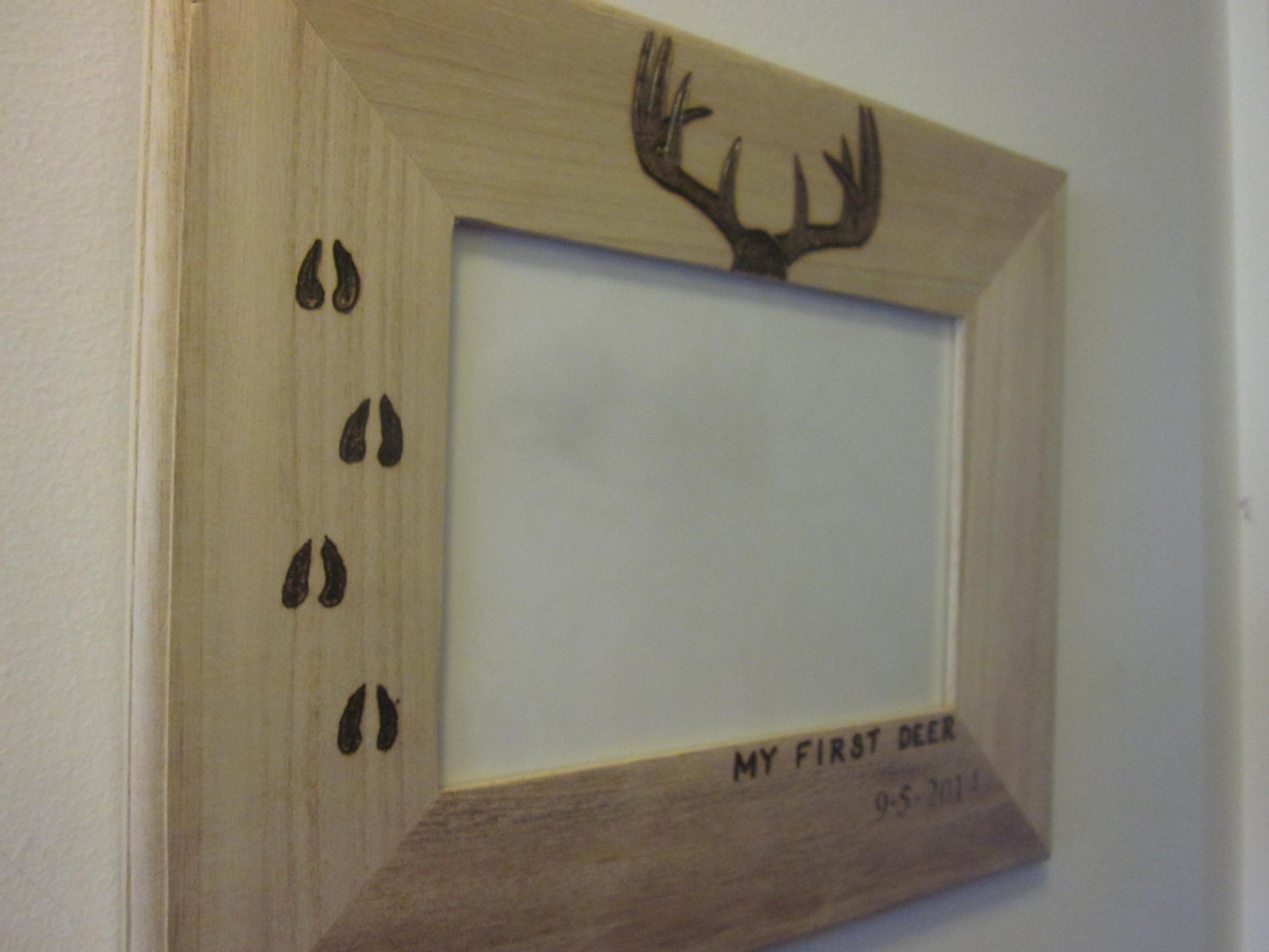 My First Deer / Buck With Date Wooden Wood Burned 5 X - Etsy