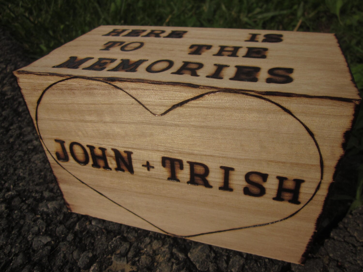 Personalized Memory Box. Heart. Full Names. Woodburned Wooden - Etsy