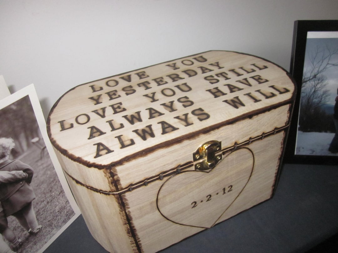 Personalized Memory Keepsake Box Storage Card Box Weddings Birthdays ...