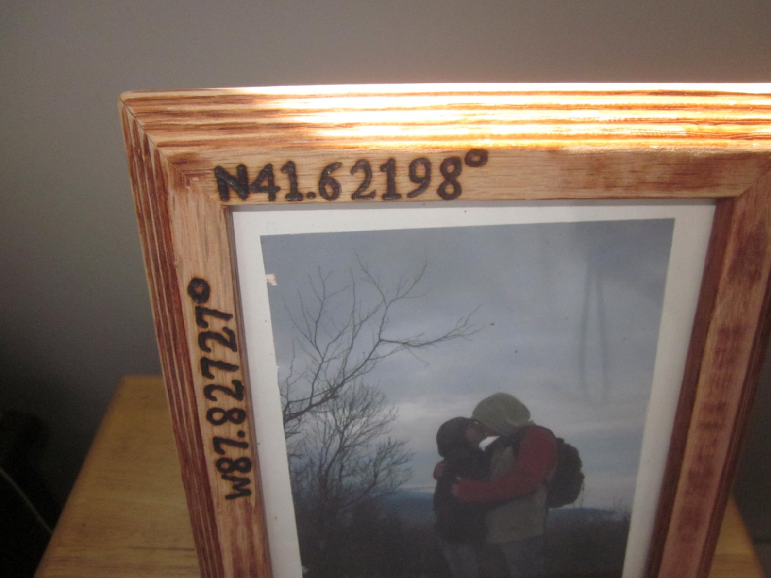Longitude and Latitude Coordinate Picture Frame 4 X 6" Wooden Picture ...