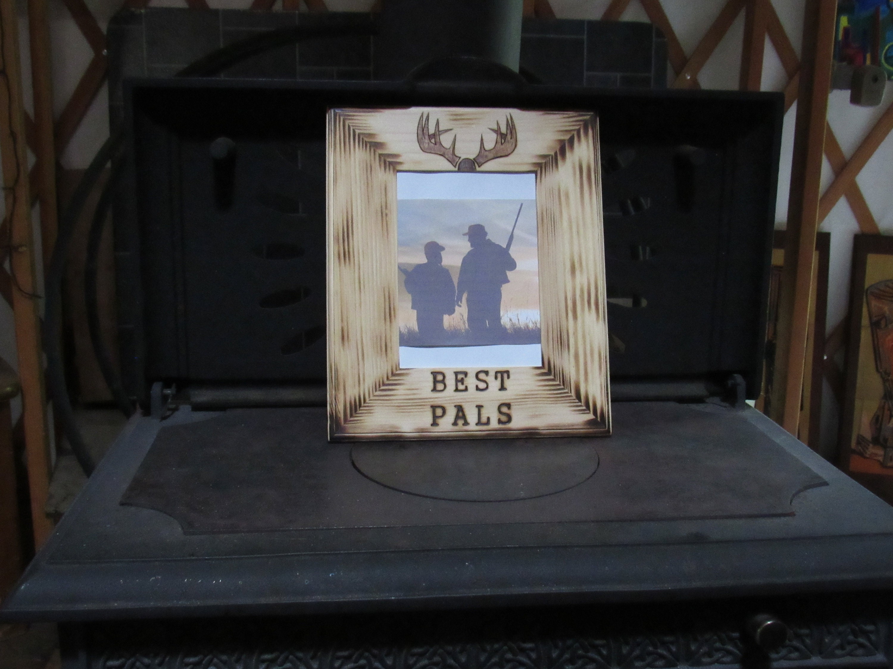 Best Pals Hunting Picture Frame 5x7 Photo. Hand Woodburned - Etsy