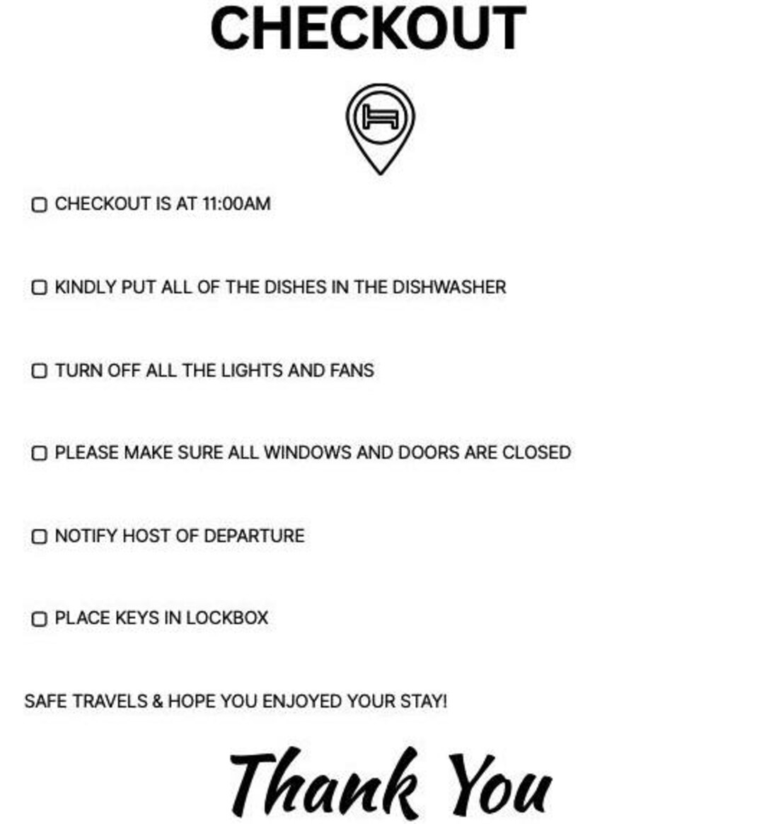 Airbnb Checkout-template, Short-term Rental Checkout Template - Etsy