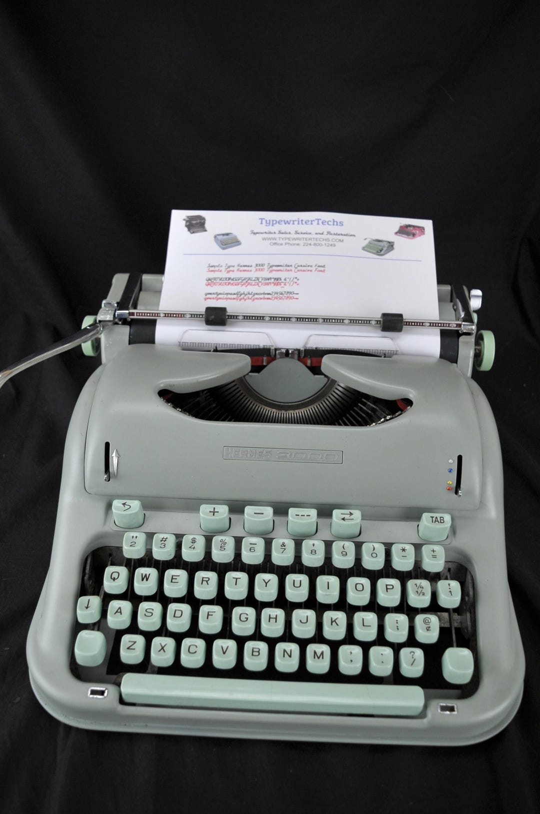 Professionally Restored 1962 Hermes 3000 Cursive Script Typewriter W ...