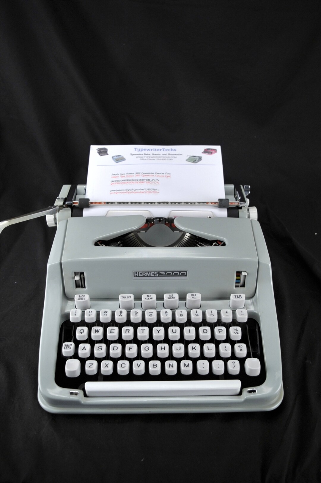 Professionally Restored 1970 Hermes 3000 Cursive Script Typewriter W ...