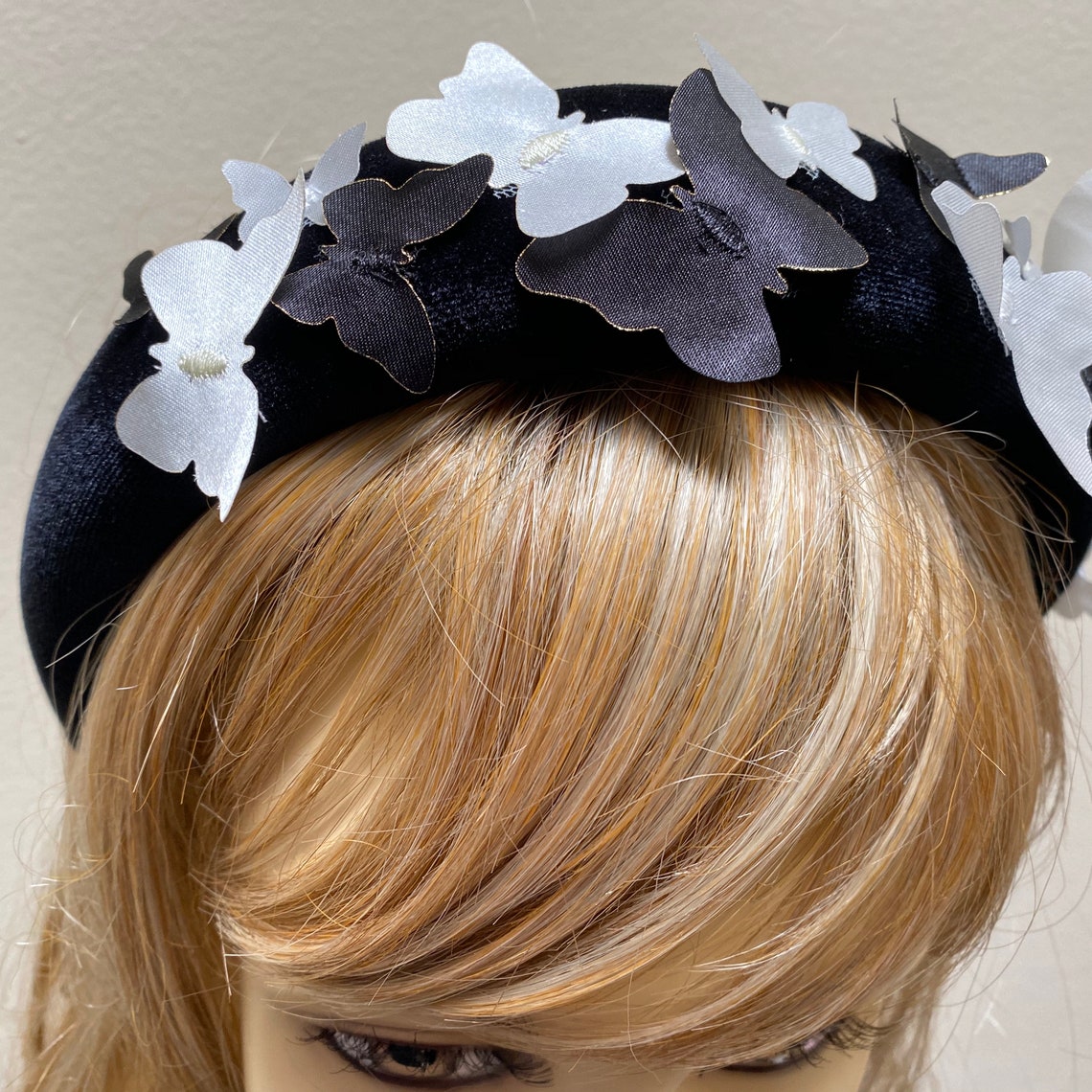 Black and White Butterfly Headband Butterfly Crown Butterfly - Etsy