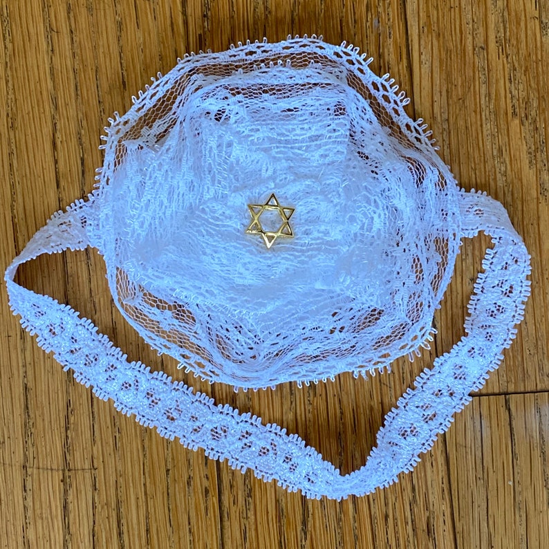 White Lace Baby Yarmulke Baby Naming Kippah Jewish Baby Girl | Etsy