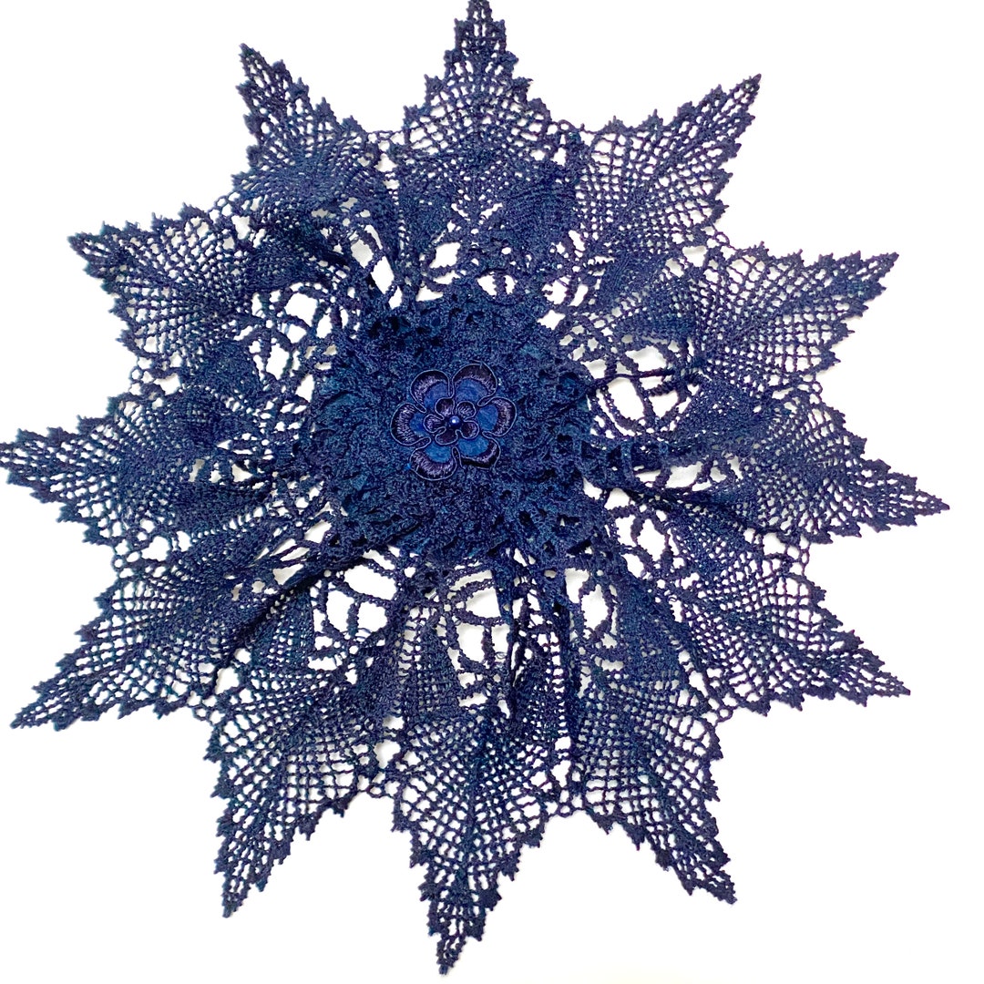 Navy Blue Doily, Women's Navy Lace Kippah - Etsy