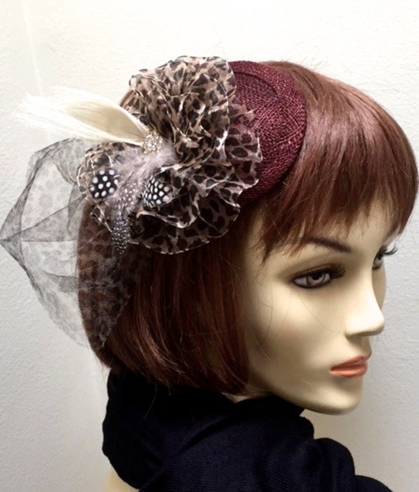 Leopard Fascinator Kentucky Derby Hat Animal Print Hat - Etsy