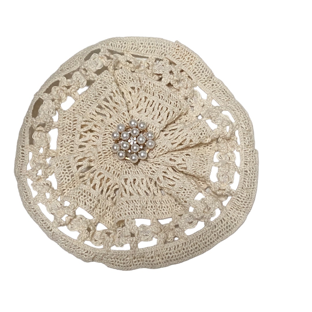 Ivory Crochet Lace Kippah Yarmulke for Women - Etsy