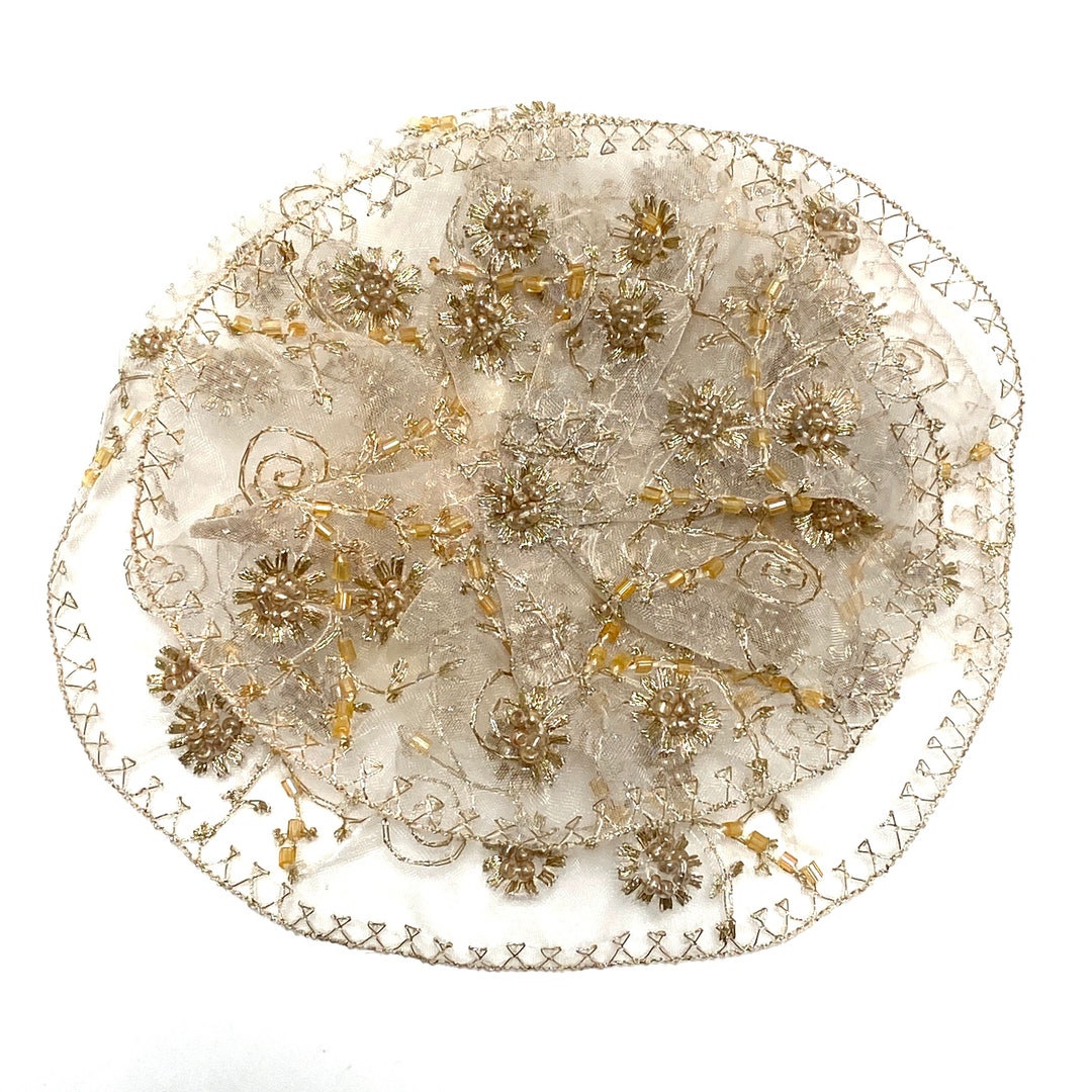 Fancy Beaded Gold Kippah for Women - Etsy