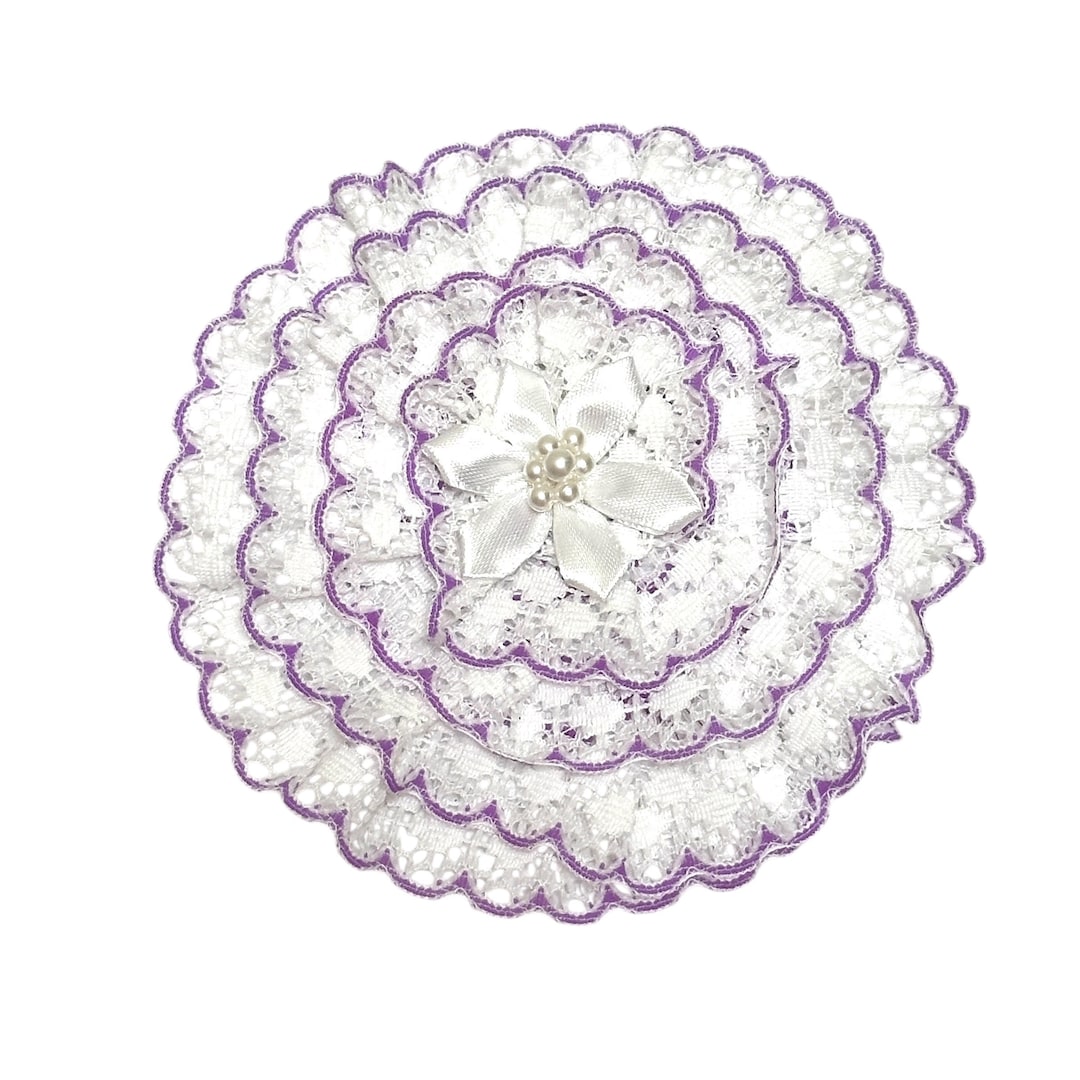 Purple Lace Kippah: White Flower Yarmulke for Girls & Women - Etsy