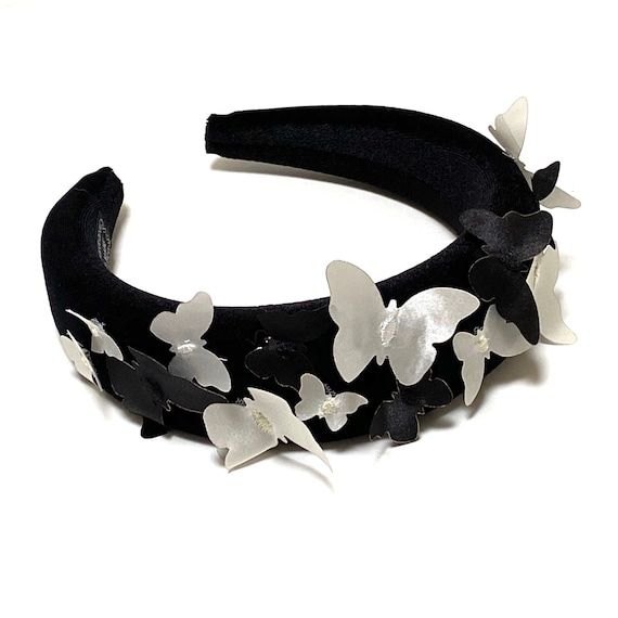 Black and White Butterfly Headband Butterfly Crown Butterfly | Etsy