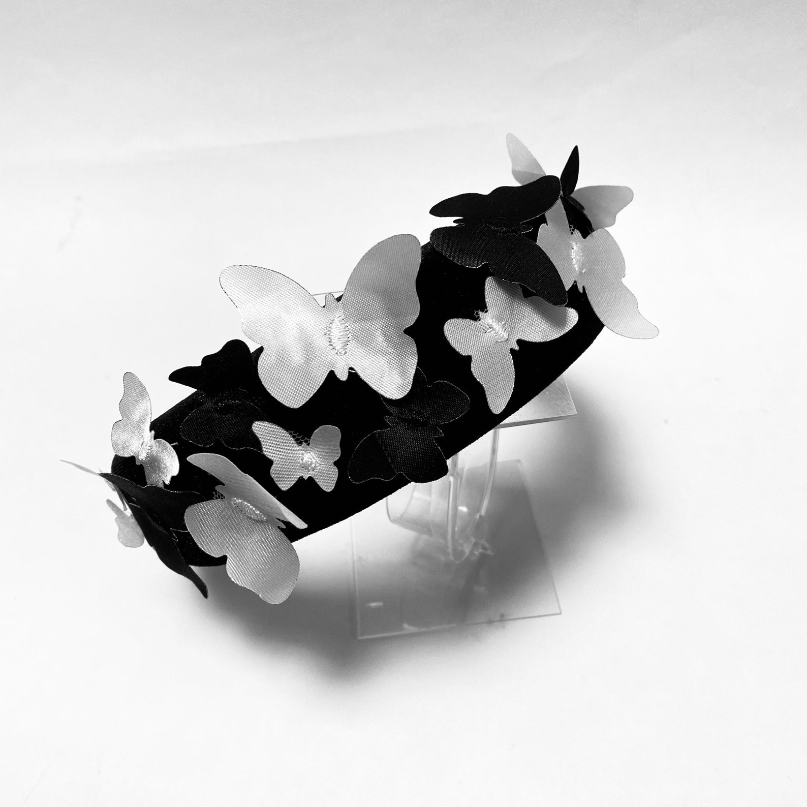 Black and White Butterfly Headband Butterfly Crown Butterfly | Etsy