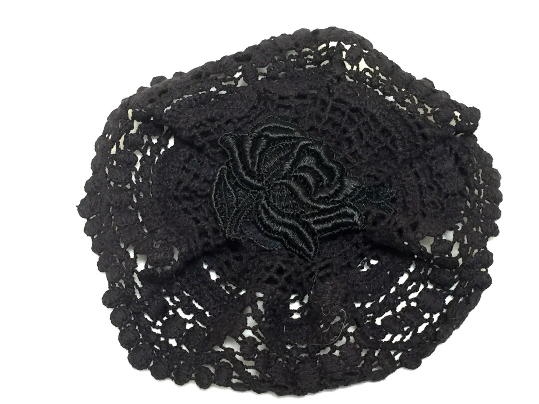 Black Crochet Kippah: Women's Yarmulke With Clip - Etsy