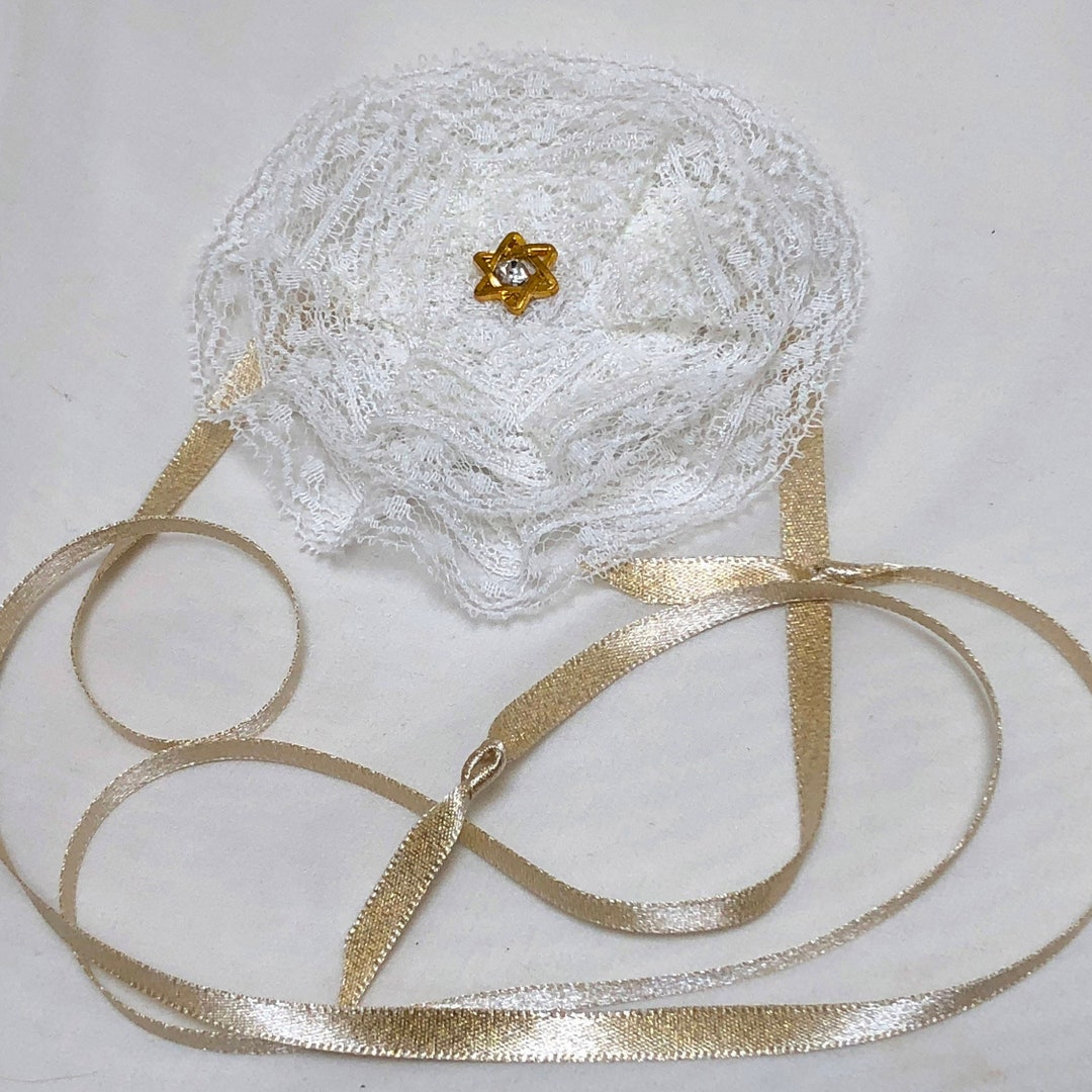 White Lace Baby Yarmulke, Baby Naming Kippah, Jewish Baby Girl - Etsy