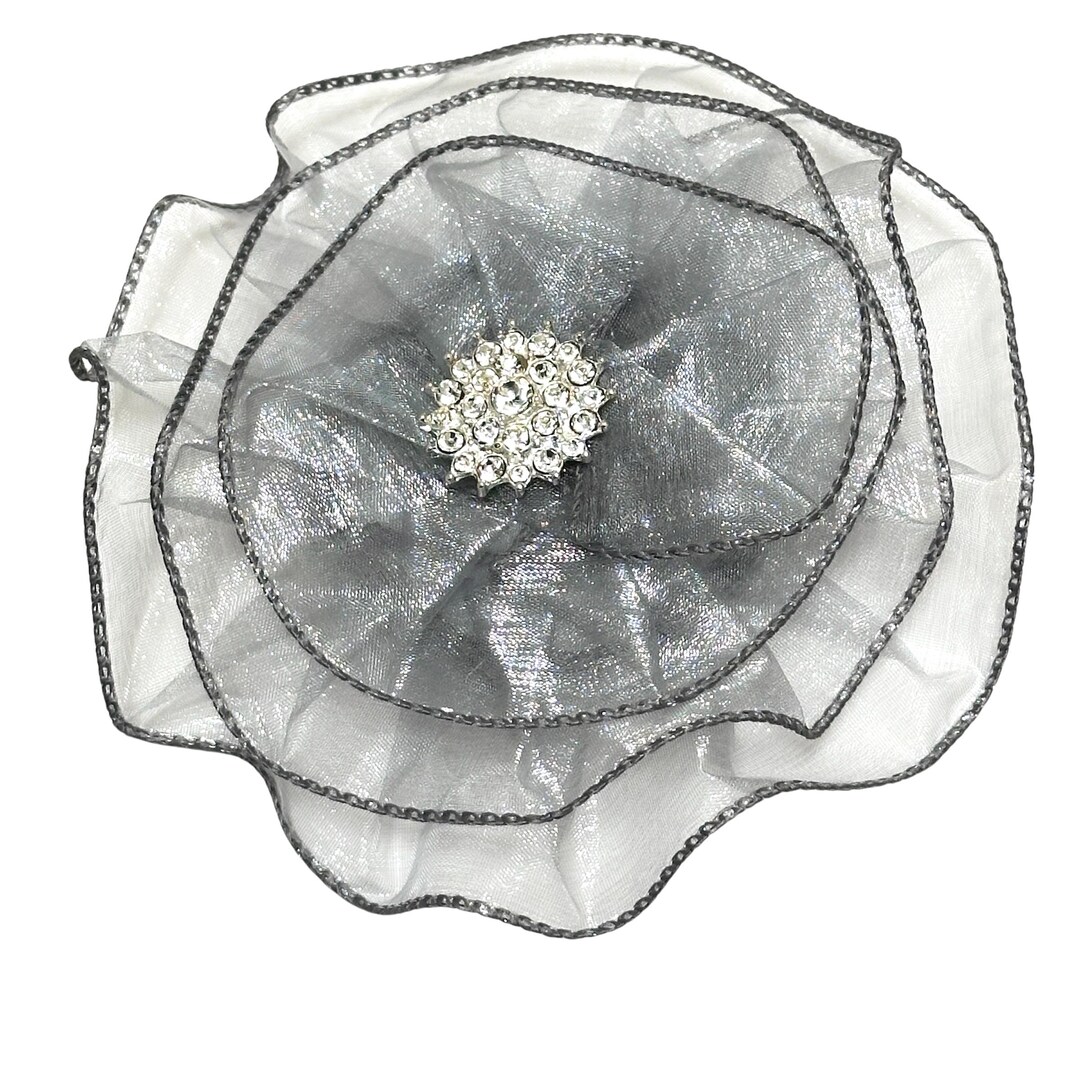 Silver Organza Yarmulke: Rhinestone Kippah, Women's Hair Clip - Etsy