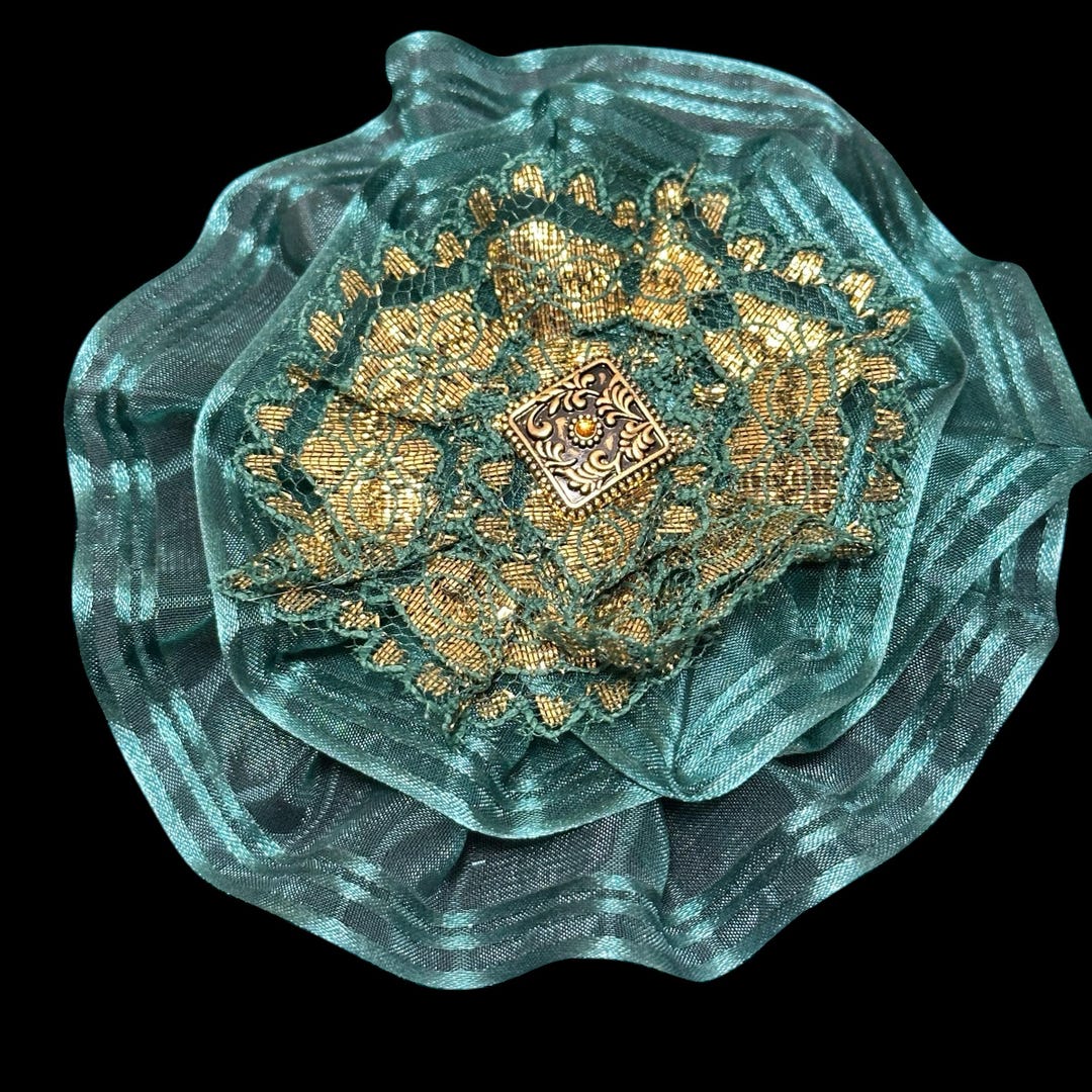 Dark Green and Gold Kippah, Jewish Head Covering - Etsy