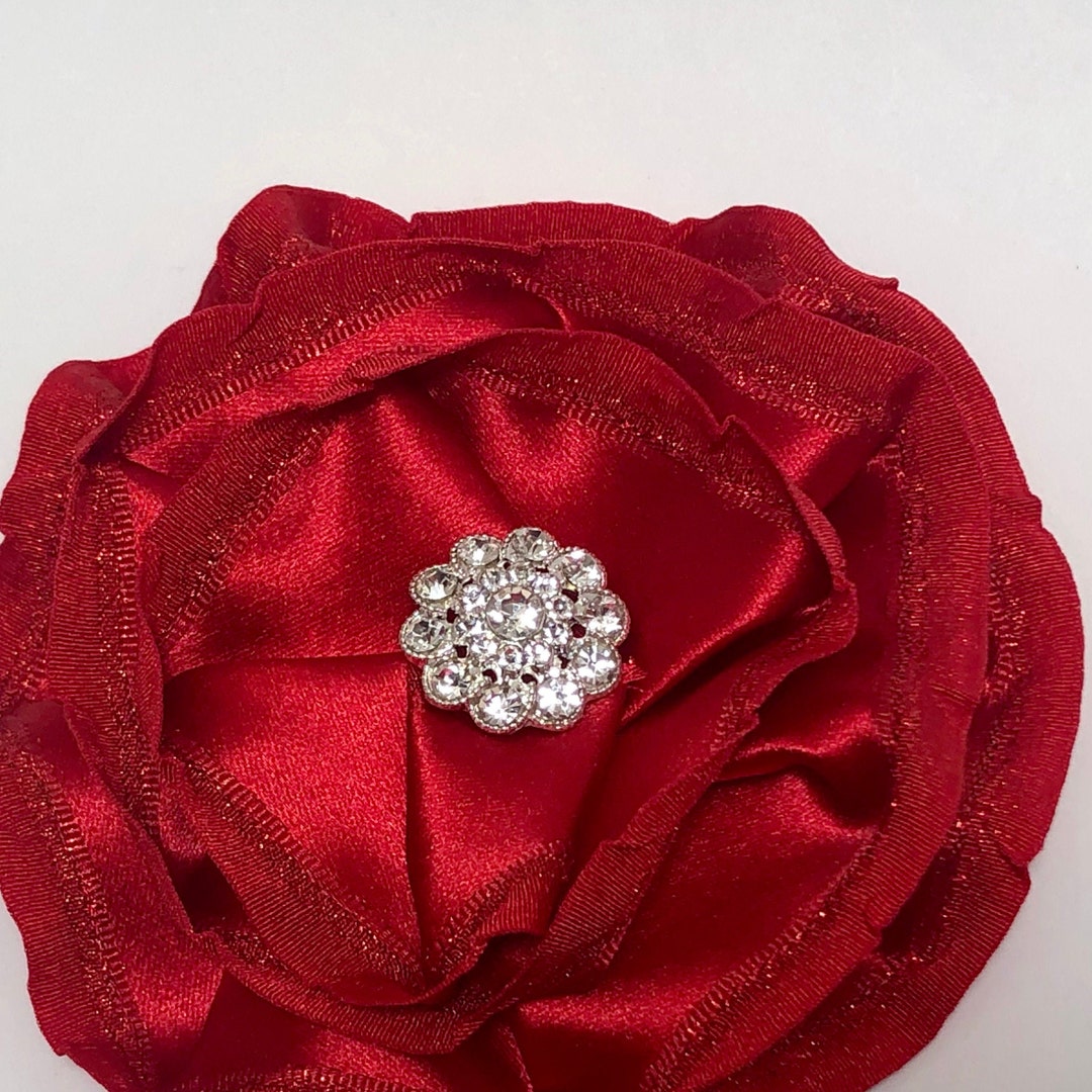 Broche fleur en tissu rouge, cadeau d'épinglettes de Noël - Etsy France