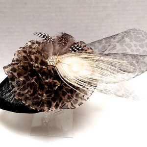 Leopard Fascinator, Kentucky Derby Hat, Animal Print Hat, Brown ...