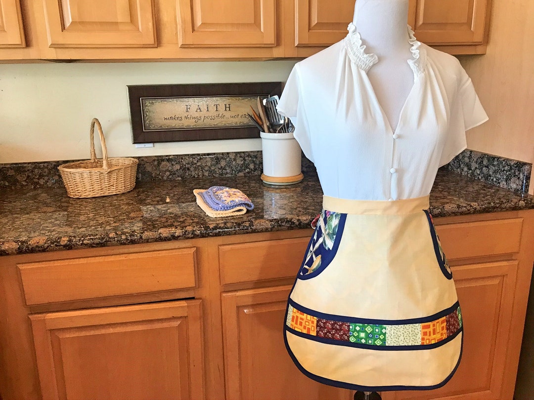 Jane Yellow Patchwork Half Apron Adult One Size - Etsy