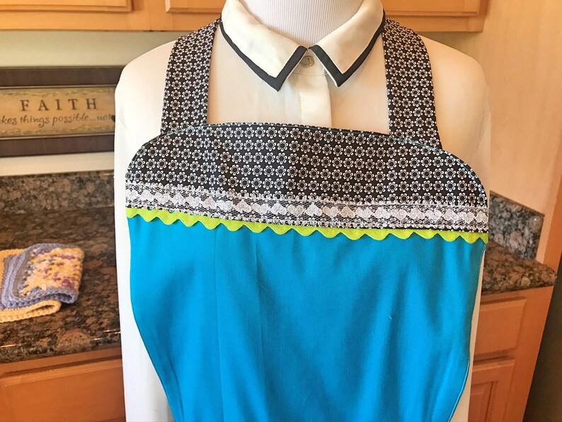 Patsy Turquoise Flower Full Apron Adult One Size - Etsy