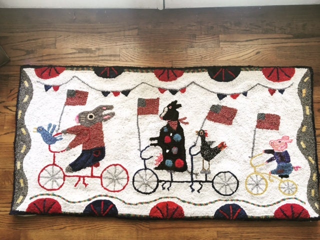 Wee Folks Vermont Folk Rugs Rug Hooking Pattern on Linen - Etsy