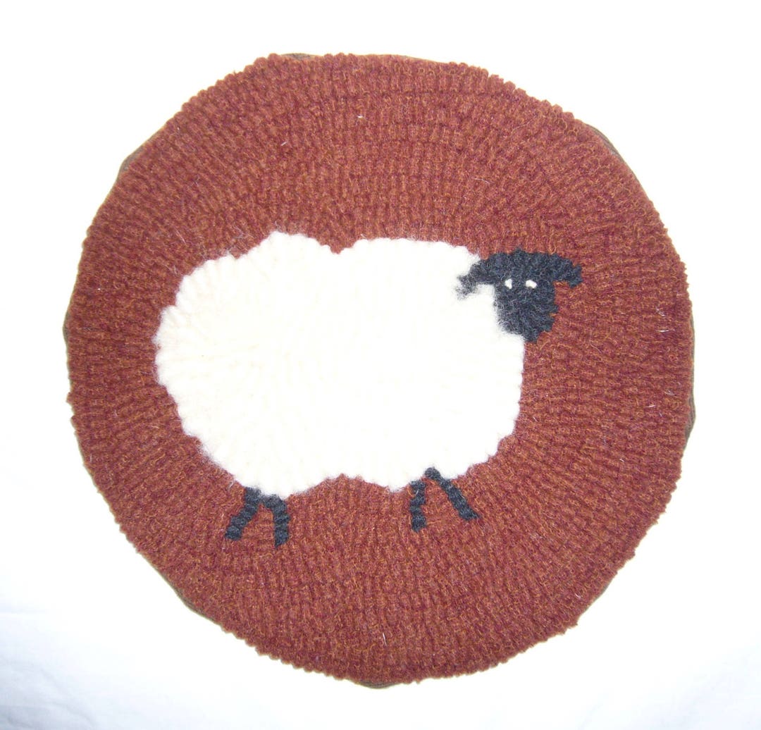 Sheep With Wool Roving 8" Rug Hooking Kit - Etsy